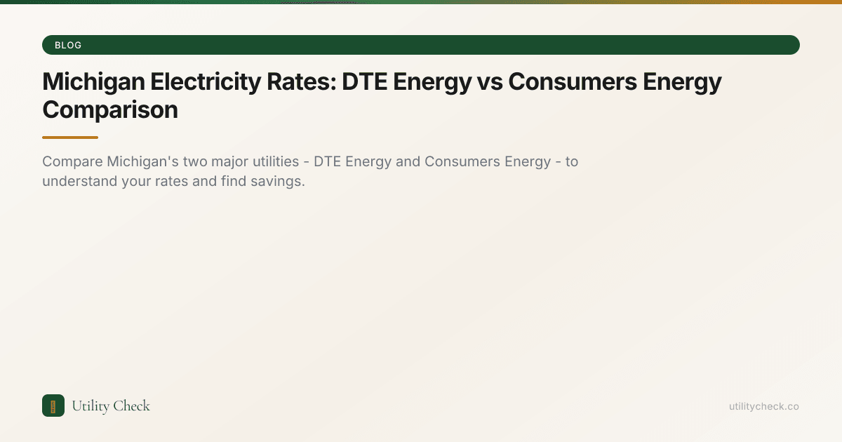 Michigan Electricity Rates: DTE Energy vs Consumers Energy Comparison ...